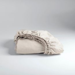 Spannbettlaken Cinderella, B:140cm L:200cm, braun, Renforc&eacute;, Obermaterial: 100% Baumwolle, Bettlaken, "Cinderella Weekend Baumwolle, f&uuml;r Matratzen