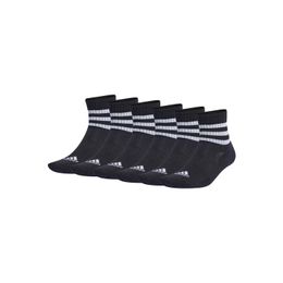 Herren Kurzsocken "Socken 3-Stripes Cushioned Sportswear Mid-Cut Socks 6er Pack", adidas originals, Gr. 37, schwarz, Obermaterial: 59% Baumwolle CO.