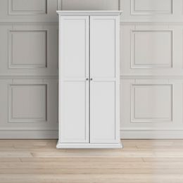 Drehtürenschrank Home Affaire, B:96,2cm H:200,5cm T:60,5cm, weiß, FSC-zertifizierter Holzwerkstoff, MDF, Schränke, "Paris"