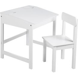 Roba Kinder Kinderschreibtisch "Schulpult, weiß", B/H/T: 55cm x 58cm x 49cm, weiß, B:55cm H:58cm T:49cm, Tische, inkluisve Stuhl
