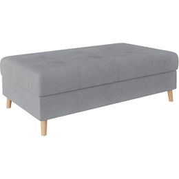Polsterhocker Home Affaire, B:118cm H:40cm T:73cm, grau, 92% Polyester, 8% Nylon, Hocker, "CHARRE XXL, Steppung im Sitzbereich, Ma&szlig;e: B/T/H:
