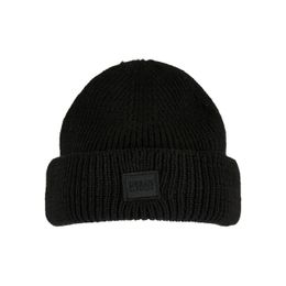 Beanie Urban Classics "Urban Classics Unisex Knitted Wool Beanie", Damen, Gr. onesize, schwarz, Wolle, M&uuml;tzen Beanie