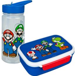 Scooli Kinder Lunchbox "Super Mario"super mario, Lebensmittelaufbewahrungsbeh&auml;lter, mit Trinkflasche