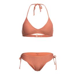 Roxy Damen Triangel-Bikini "Coconut Crew", beige, Gr. XS, 78% Nylon, 17% Nylon, 4% metallisierte Fasern, 1% Elasthan, Bikini-Sets