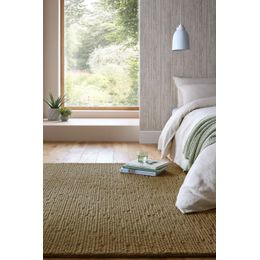 Wollteppich FLAIR RUGS, B:160cm H:12mm L:230cm, gr&uuml;n, Wolle, Wohnzimmer, Teppiche, "Harris Boucle", handgefertigt