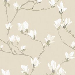 Laura Ashley Vliestapete "Magnolia Grove", B/L: 0,52mm x 10mm, Rollen:, beige, Wohnzimmer, Tapeten, FSC zertifiziert, mit lebhaftem Druck, 10 Meter