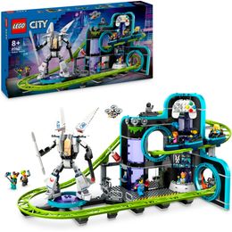 Lego Kinder Konstruktionsspielsteine "Achterbahn mit Roboter-Mech (60421), Lego City", bunt, Kunststoff, Spielbausteine, Made in Europe
