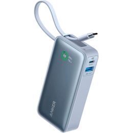 Anker Powerbank "Nano 10.000mAh 30W Integriertes USB-C Kabel", 10.000mAh, blau, Akkumulatoren