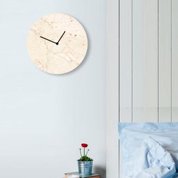 Wanduhr, T:1,5cm, beige, LeGer Home by Lena Gercke, Wohnzimmer, Wanduhren, "Marmor beige", rund, Ø 30 cm