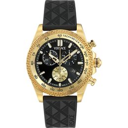 Versace Kinder Chronograph "Versace CHRONO X", schwarz, Armbanduhren, Quarzuhr, Armbanduhr, Herrenuhr, Swiss Made,analog, Tag, Stoppfunktion