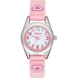 s.Oliver Kinder Quarzuhr, rosa, Armbanduhren, Armbanduhr, Kinderuhr, Mädchen, Herz, Geschenkidee