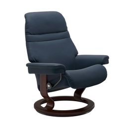 Relaxsessel stressless, B:75cm H:100cm T:73cm, blau, Leder BATICK: BATICK ist ein leicht korrigiertes, durchgefärbtes und genarbtes Möbelleder, bei