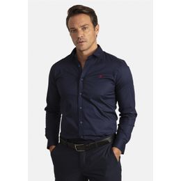 Herren Langarmhemd "Moss", blau, Gr. S, SIR RAYMOND TAILOR, unifarben, 3% Elasthan, 97% Baumwolle, Hemden, mit klassischem Kentkragen
