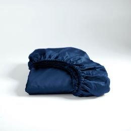 Spannbettlaken Cinderella, B:90cm L:200cm, blau, Satin, Obermaterial: 100% Baumwolle, Bettlaken, "Cinderella Sundays Satin, f&uuml;r Matratzen bis 25 cm