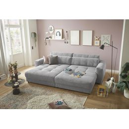 Big-Sofa, B:292cm H:90cm T:194cm, grau, ED EXCITING DESIGN, 92% Polyester, 8% Nylon, Sofas, "Loveseat, 2-Sitzer, Barura, Breite 292", Big-Sofa mit 2
