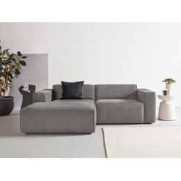 Ecksofa Home Affaire, B:234cm H:71cm T:161cm, grau, 100% PES, Wohnzimmer, Sofas, "Noord mit Kedernaht, Breite 234 cm, L-Form", Cord, Struktur,
