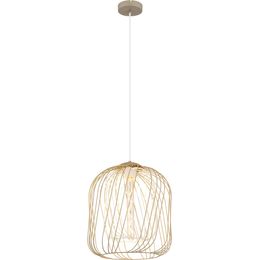 Globo LIGHTING Hängeleuchte "DICHTI", Ø 35cm H: 150cm, 1 Stk., beige, Esszimmer, Leuchten, Hängelampe/Pendelleuchte/Esszimmer/Wohnzimmer/Esstisch