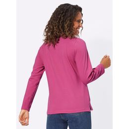 Casual Looks Damen Poloshirt "Poloshirt", pink, Gr. 40, unifarben, 95% Baumwolle, 5% Elasthan, Shirts