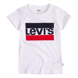 LEVI'S KIDS Mädchen T-Shirtweiß, Basic, Gr. 14, bedruckt, Jersey, Obermaterial: 100% Baumwolle, Shirts, for GIRLS