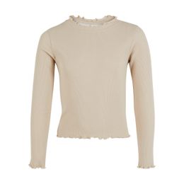 Urban Classics M&auml;dchen Longsleeve "Urban Classics Damen Girls Short Rib Longsleeve"softseagrass, Gr. 122, unifarben, 97% Baumwolle, 3% Elasthan,