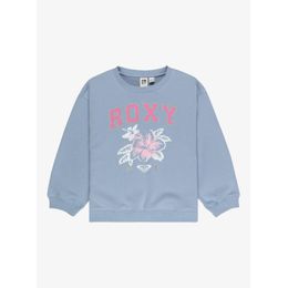 Sweatshirt Roxy "MORNING HIKE BRUSHED RG", M&auml;dchen, Gr. 12 (146/152), blau (blau blizzard), Obermaterial: 80% Baumwolle, 20% Polyester, Sweatshirts Sweatshirt