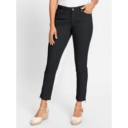 Inspirationen Damen Bequeme Jeans, schwarz, Gr. 38, unifarben, 98% Baumwolle, 2% Elasthan, Jeans
