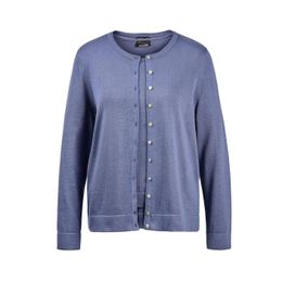GOLDNER Damen Strickpullover "Figurnahes Twin-Set aus Pima-Baumwolle", blau, Gr. 40, Obermaterial: 100% Baumwolle CO., Pullover