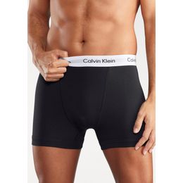 Herren Boxer "CK Boxer 3x", Calvin Klein Underwear, Gr. M, schwarz-wei&szlig;, Obermaterial: 95% Baumwolle, 5% Elasthan, Unterhosen, mit Logoschriftzug am