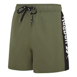 Reebok Damen Badeshorts "Clayton", gr&uuml;n, Gr. M, unifarben, Microfaser, Polyester, Badehosen, mit Kordelzug und elastischem Bund, mit Logo, schnell