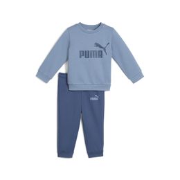 Puma Jungen Trainingsanzug "MINICATS ESS CREW SET FL INF", blau, Gr. 98, unifarben, Fleece, Obermaterial: 68% Baumwolle, 32% Polyester, Sportanz&uuml;ge