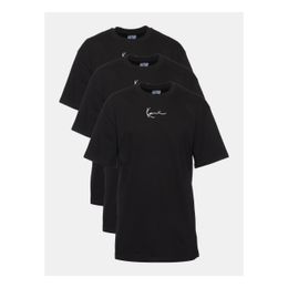 T-Shirt Karl Kani "Karl Kani Herren KM223-101-2 KK 3-Pack Essential Tee", Damen, Gr. M, schwarz, 100% Baumwolle, bedruckt, oversize, Rundhals, Shirts T-Shirt