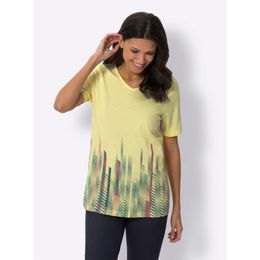 Damen Longshirt "Longshirt", gelb, Gr. 52, gemustert, mehrfarbig, 65% Polyester, 35% Baumwolle, Shirts