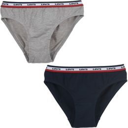 LEVI'S KIDS M&auml;dchen Slip, Gr. L, blau, Graumeliert (Obermaterial): 57% Baumwolle, 38% Polyester, 5% Elasthan. Obermaterial: 95% Baumwolle, 5%