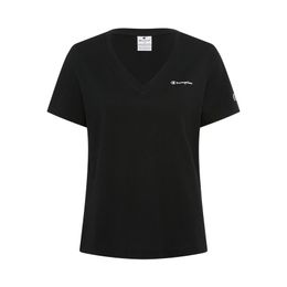 T-Shirt Champion "ICONS CONTRAST V-Neck T-Shirt", Damen, Gr. L (42/44), nbk, Obermaterial: 100% Baumwolle, Shirts T-Shirt