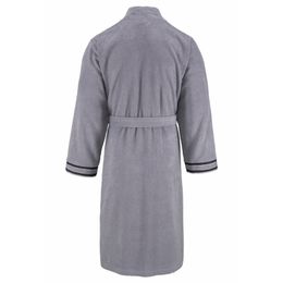 Herrenbademantel Bruno Banani, L:125cm, grau, Walkfrottee, Hausm&auml;ntel, "Roy, ideal f&uuml;r Sauna & Spa, Standardl&auml;nge & &Uuml;berl&auml;nge", farblich abgesetzten