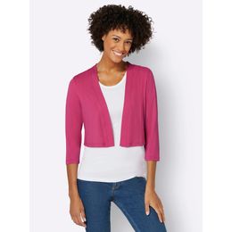Casual Looks Damen Shirtjacke "Bolero", pink, Gr. 44, unifarben, 95% Viskose, 5% Elasthan, Shirts