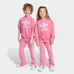 Jungen Trainingsanzug "LOOSE CREW SET", pink, Gr. 110, adidas originals, Obermaterial: 70% Baumwolle, 30% Polyester. Obermaterial Hose: 93%