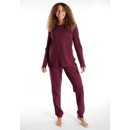G&ouml;tzburg G&Ouml;TZBURG Damen Schlafanzug "Chania", Gr. 50, lila, Single Jersey, Obermaterial: 100% Baumwolle, Homewear-Sets, mit Rundhalsausschnitt, lange &Auml;rmeln,