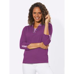 Casual Looks Damen 3/4-Arm-Shirt "Shirt", pink, Gr. 40, gemustert, gestreift, unifarben, 100% Baumwolle, Shirts