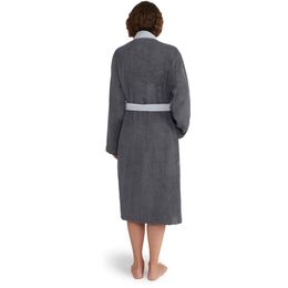 M&ouml;ve Unisex-Bademantel M&Ouml;VE, L:130cmstone, silber, Walkfrottier, Hausm&auml;ntel, "Superwuschel Kimono mit Blende", ideal f&uuml;r Sauna & Spa, Hotelbademantel