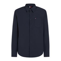 Tommy Hilfiger Herren Hemdjacke "LW PACKABLE SHIRT JACKET", blau, Gr. M, unifarben, Web, Obermaterial: 100% Polyester, Jacken, mit Brusttasche