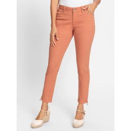 Inspirationen Damen Bequeme Jeans, orange, Gr. 40, unifarben, 98% Baumwolle, 2% Elasthan, Jeans