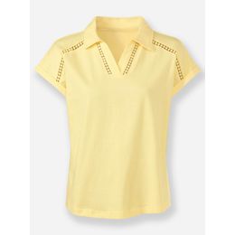 Inspirationen Damen V-Shirt "V-Shirt", gelb, Gr. 36, unifarben, 100% Baumwolle, Shirts