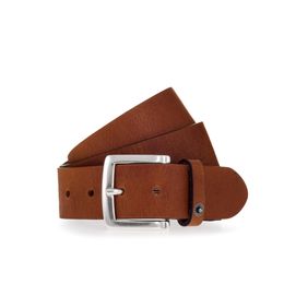 Mustang Herren Lederg&uuml;rtel, braun, Gr. 105, unifarben, Leder, G&uuml;rtel, Mit Druckknopf-Applikation auf der Schlaufe, 4 cm