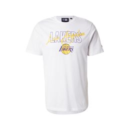 New Era T-Shirt 'NBA LOSLAK' Herren Gr&ouml;&szlig;e S gelb / dunkellila / wei&szlig;