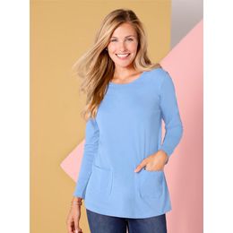 Classic Basics Damen Longshirt "Longshirt", blau, Gr. 42, unifarben, 100% Baumwolle, Shirts