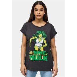 Recovered Damen T-Shirt "She Hulk", schwarz, Gr. M, bedruckt, 100% Baumwolle, Shirts, im zeitlosen Design