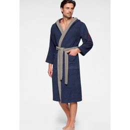 Unisex-Bademantel Kangaroos, L:120cm, blau, Walkfrottee, Hausm&auml;ntel, "Henry, ideal f&uuml;r Sauna & Spa, Hotelbademantel, Morgenmantel", Badem&auml;ntel f&uuml;r