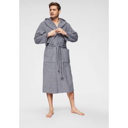 Herrenbademantel Bruno Banani, L:125cm, grau, Walkfrottee, Hausm&auml;ntel, "Danny, Normall&auml;nge & &Uuml;berl&auml;nge, auch in extra lang, Hotelbademantel", mit