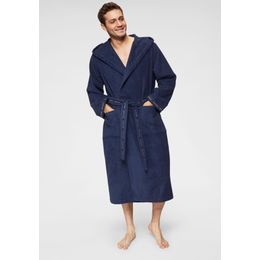 Herrenbademantel Bruno Banani, L:125cm, blau, Walkfrottee, Hausm&auml;ntel, "Danny, Normall&auml;nge & &Uuml;berl&auml;nge, auch in extra lang, Hotelbademantel", mit